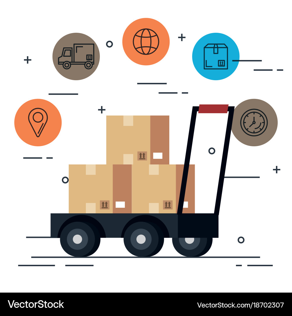 Logistic service business icons Royalty Free Vector Image