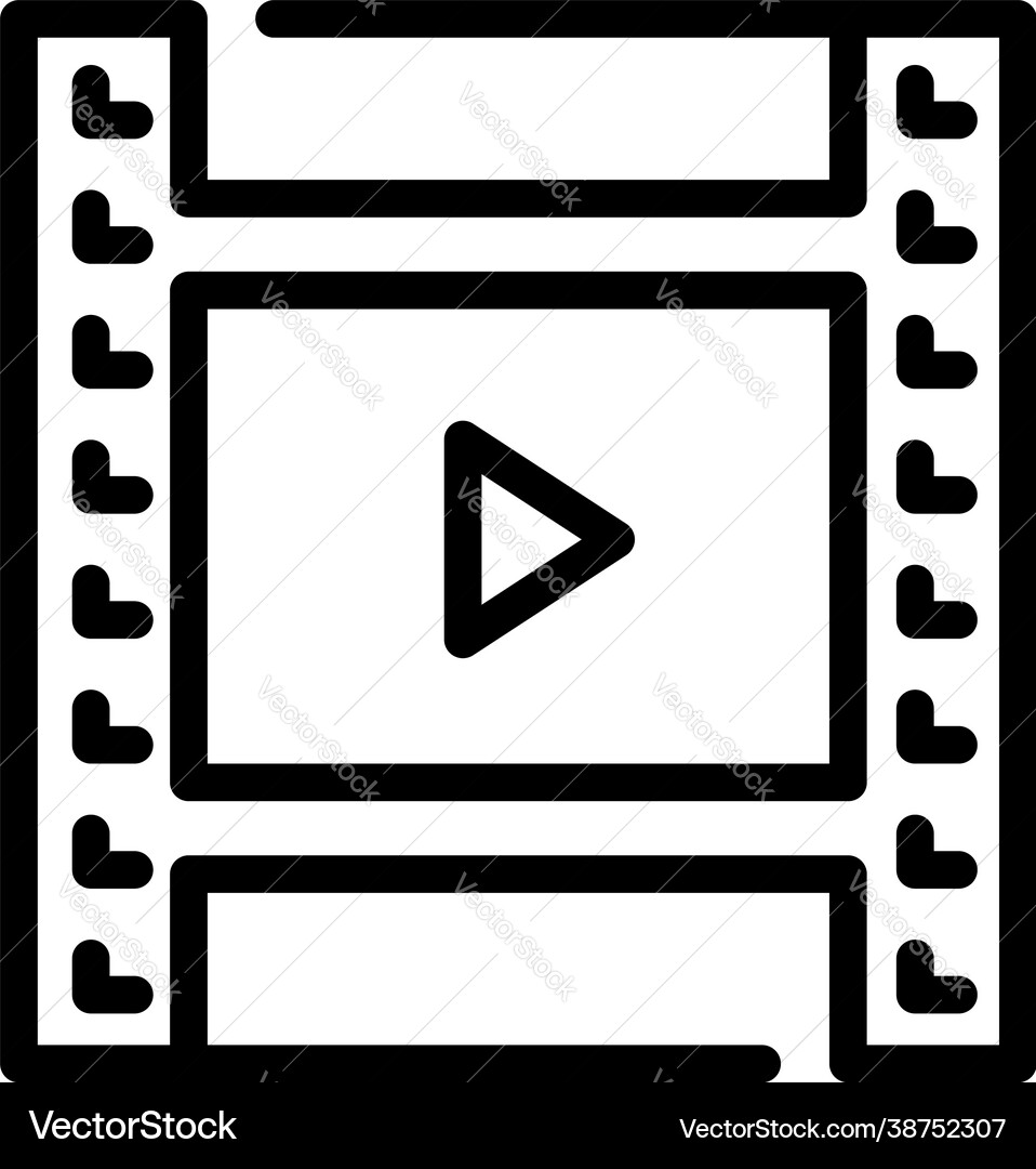 Play video clip icon outline style Royalty Free Vector Image