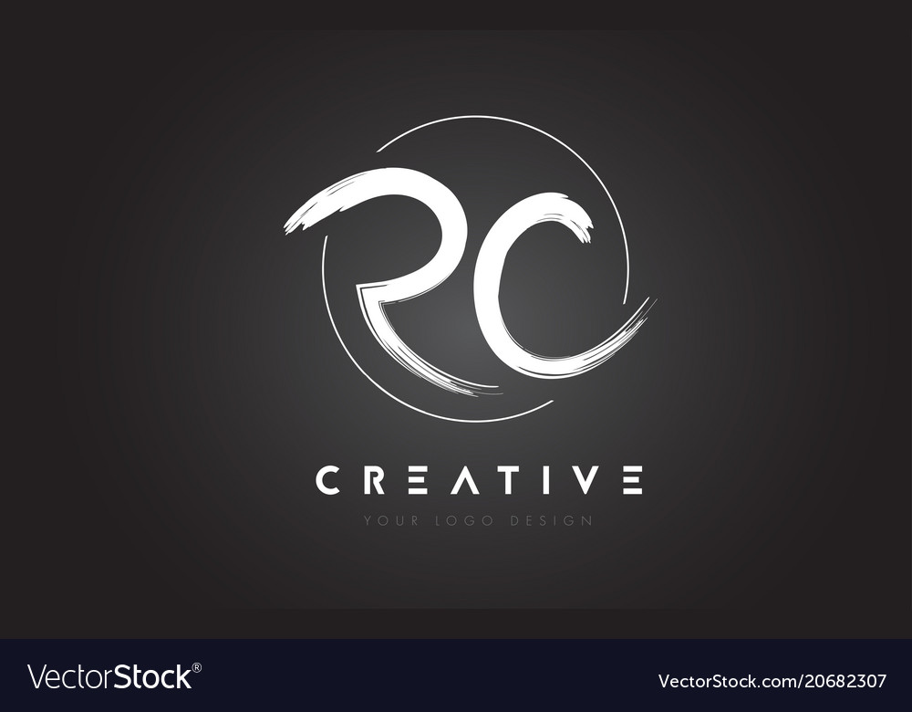 Rc brush letter logo design artistic handwritten Vector Image