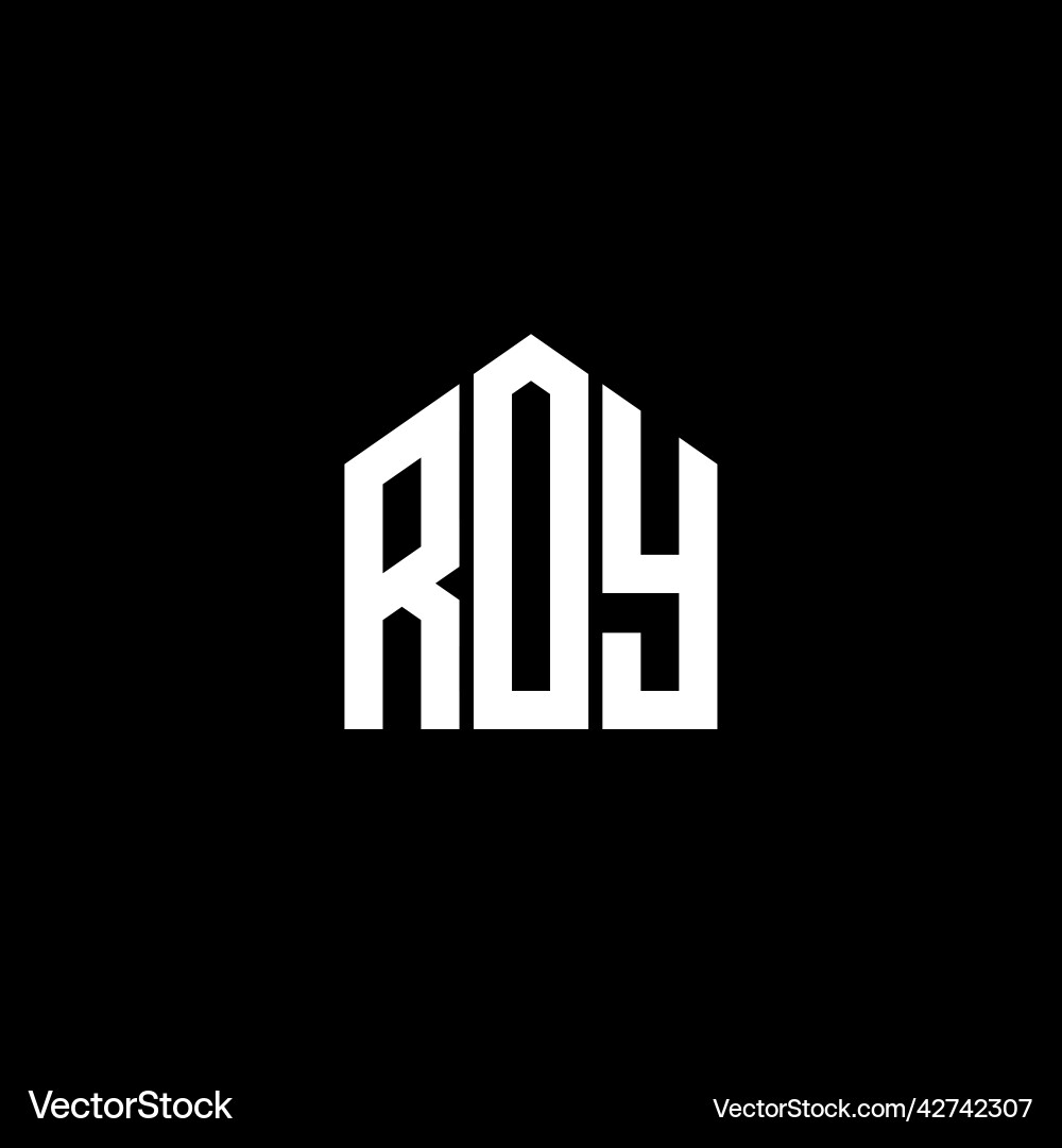 Roy letter logo design on black background Vector Image