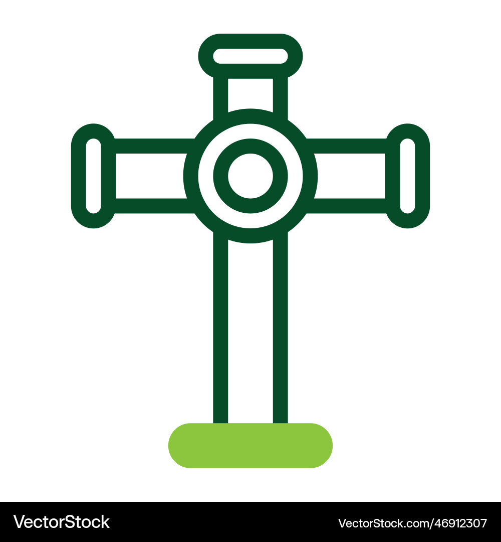 Salib icon duotone green colour easter symbol Vector Image