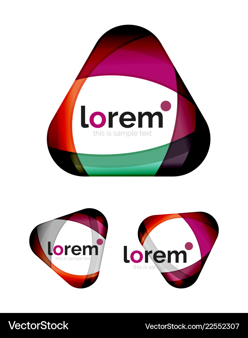 Set of geometric shape convergence logo design Vector Image