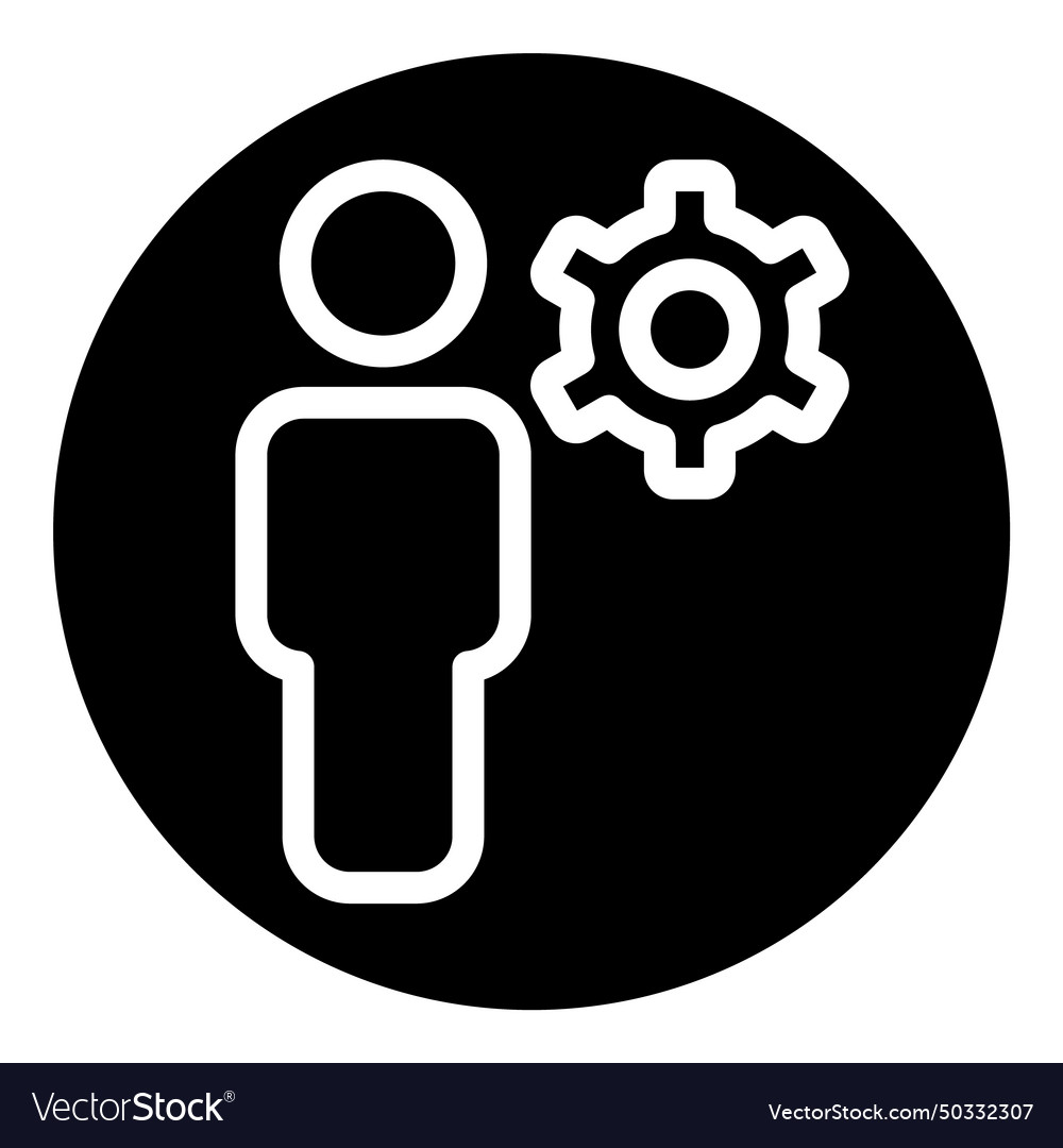 User service flat icon isolated on white Vector Image