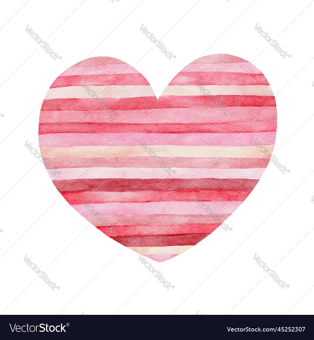 Watercolor heart for valentines day 7 Royalty Free Vector