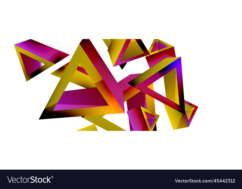 3d triangle abstract background basic shape Vector Image