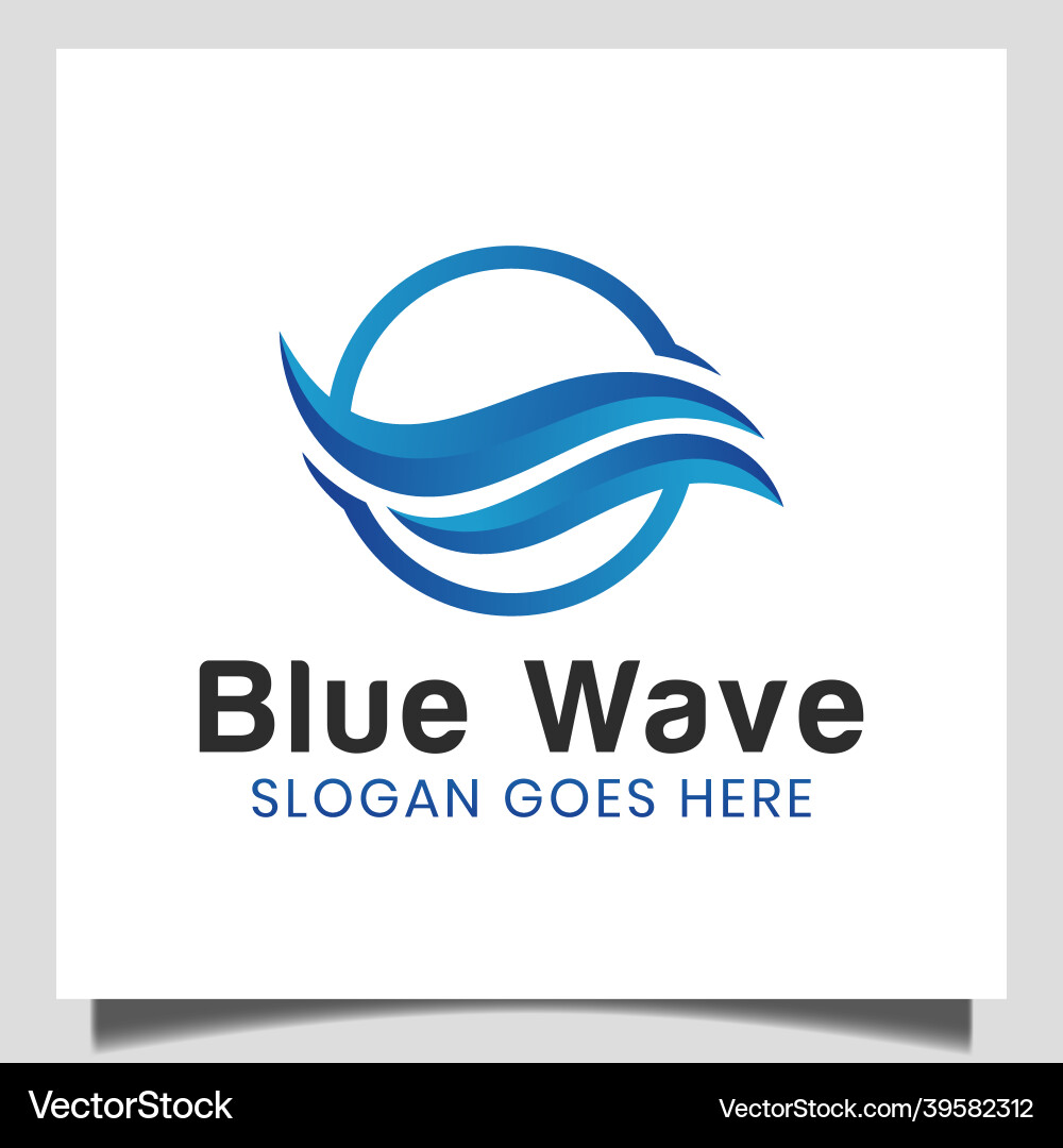 Abstract logo blue wave in beach sea ocean Vector Image