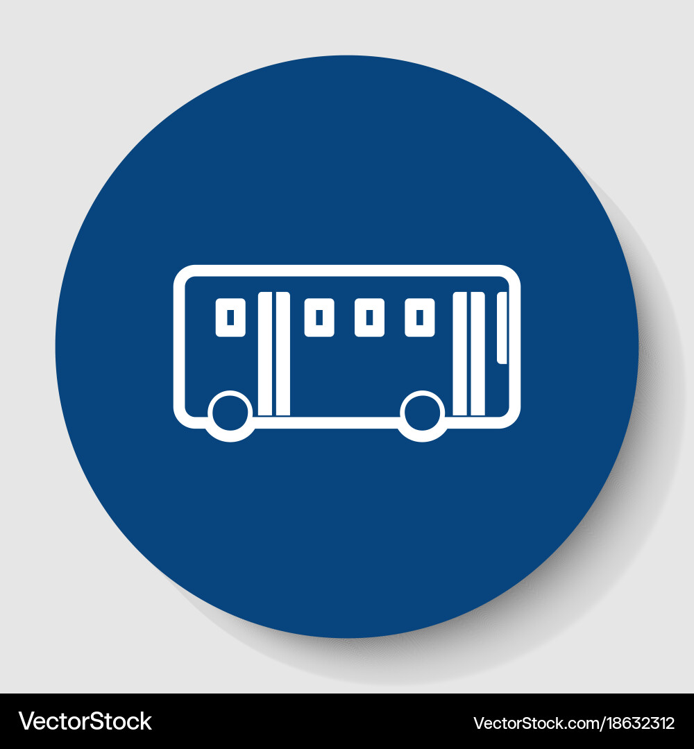 Bus simple sign white contour icon Royalty Free Vector Image