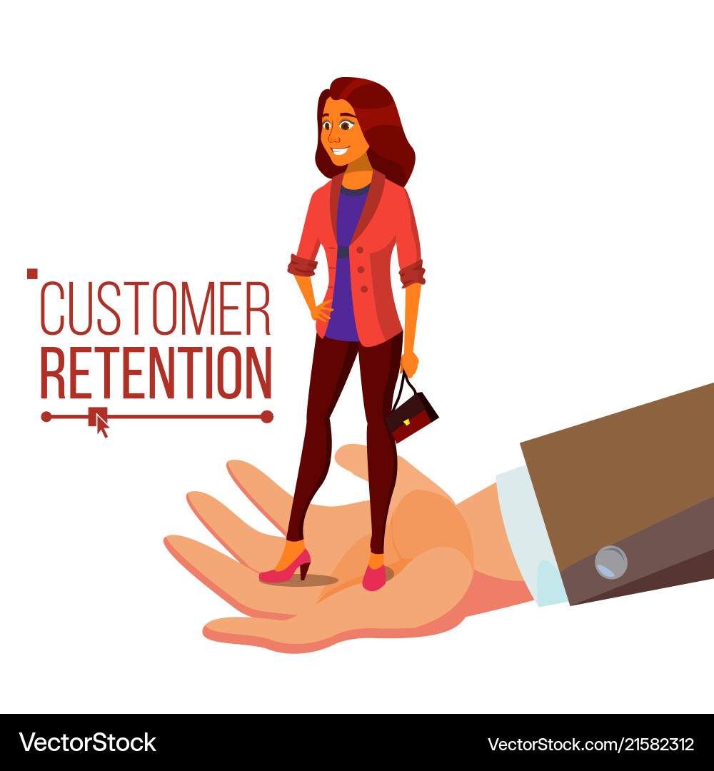 Customer retention businessman hand with Vector Image