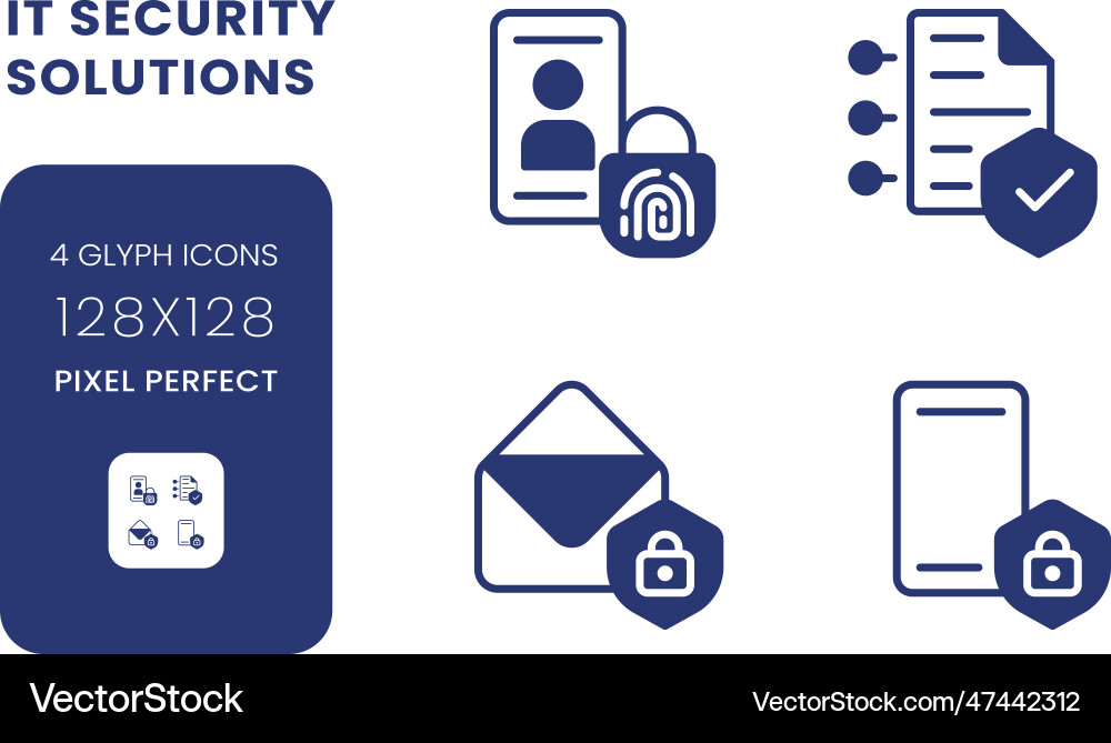 Cyber security solutions black solid desktop Vector Image