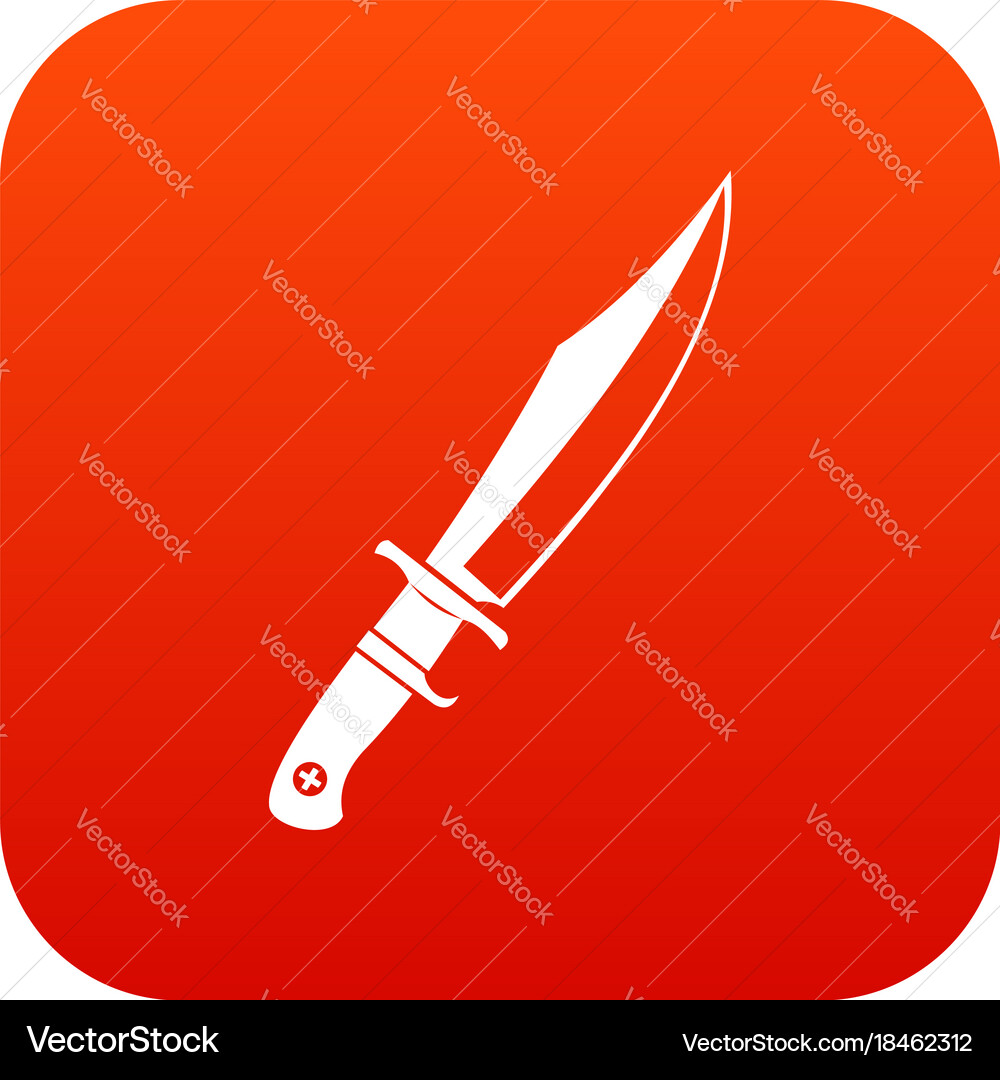 Dagger icon digital red Royalty Free Vector Image