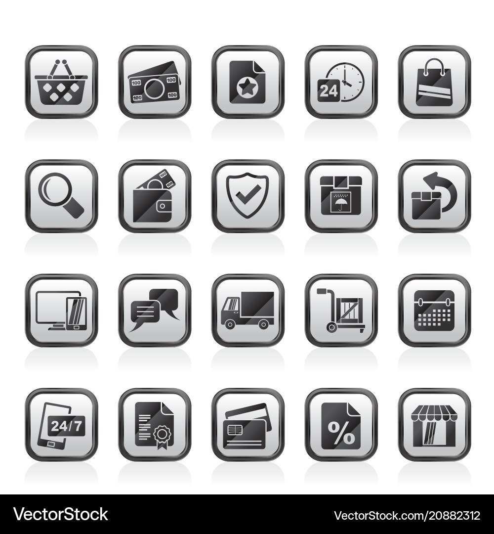 E-commerce and shop icons Royalty Free Vector Image
