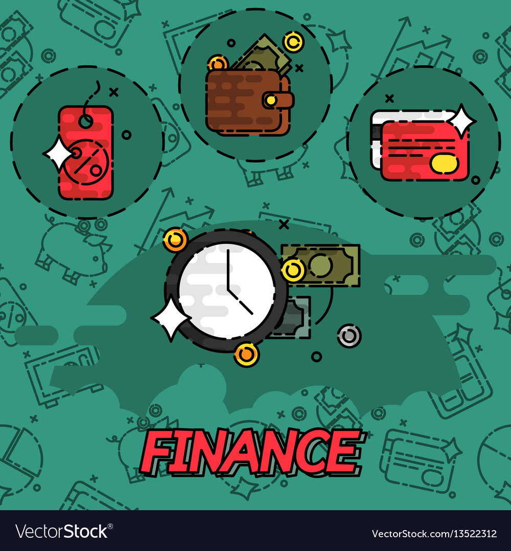 Finance flat concept icons Royalty Free Vector Image