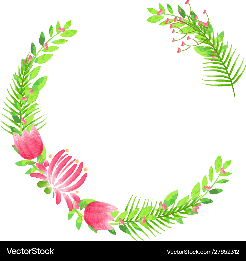 Frame design with flowers and leaves Royalty Free Vector