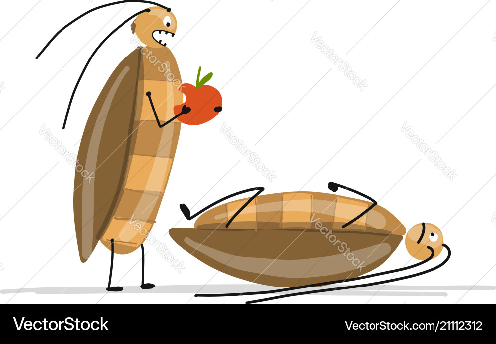 Funny cockroaches for your design Royalty Free Vector Image