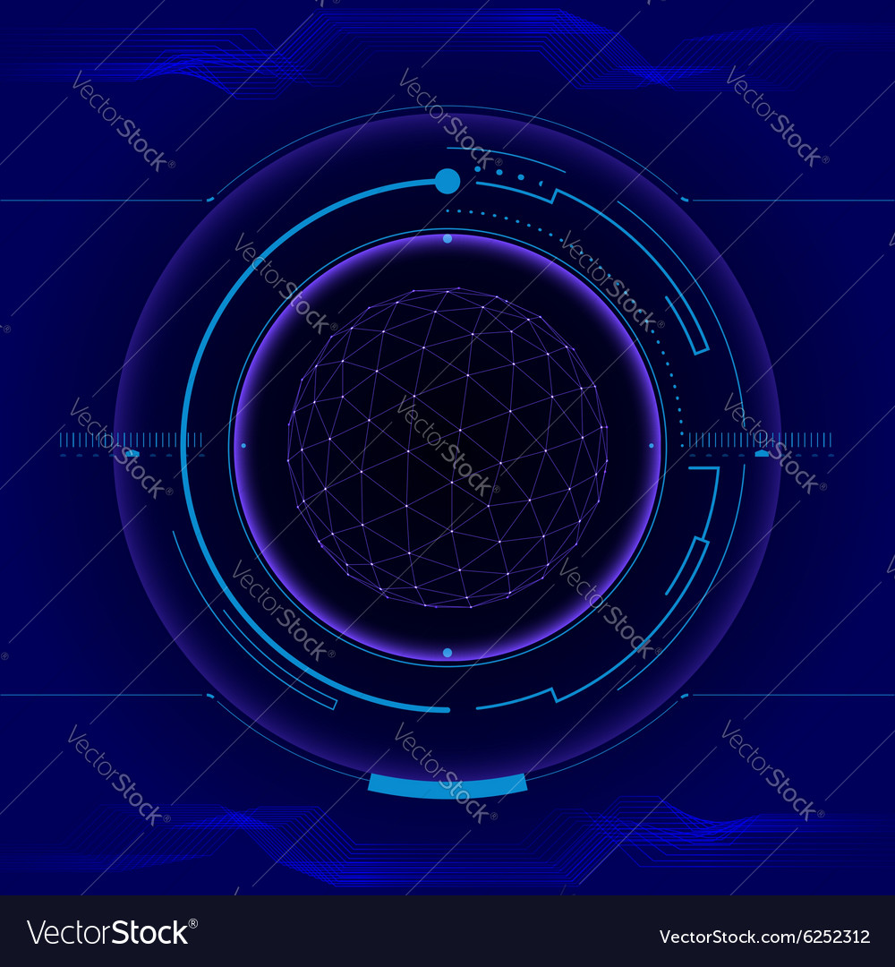 Futuristic touch screen user interface hud Vector Image Futuristic touch screen user interface hud Vector Image