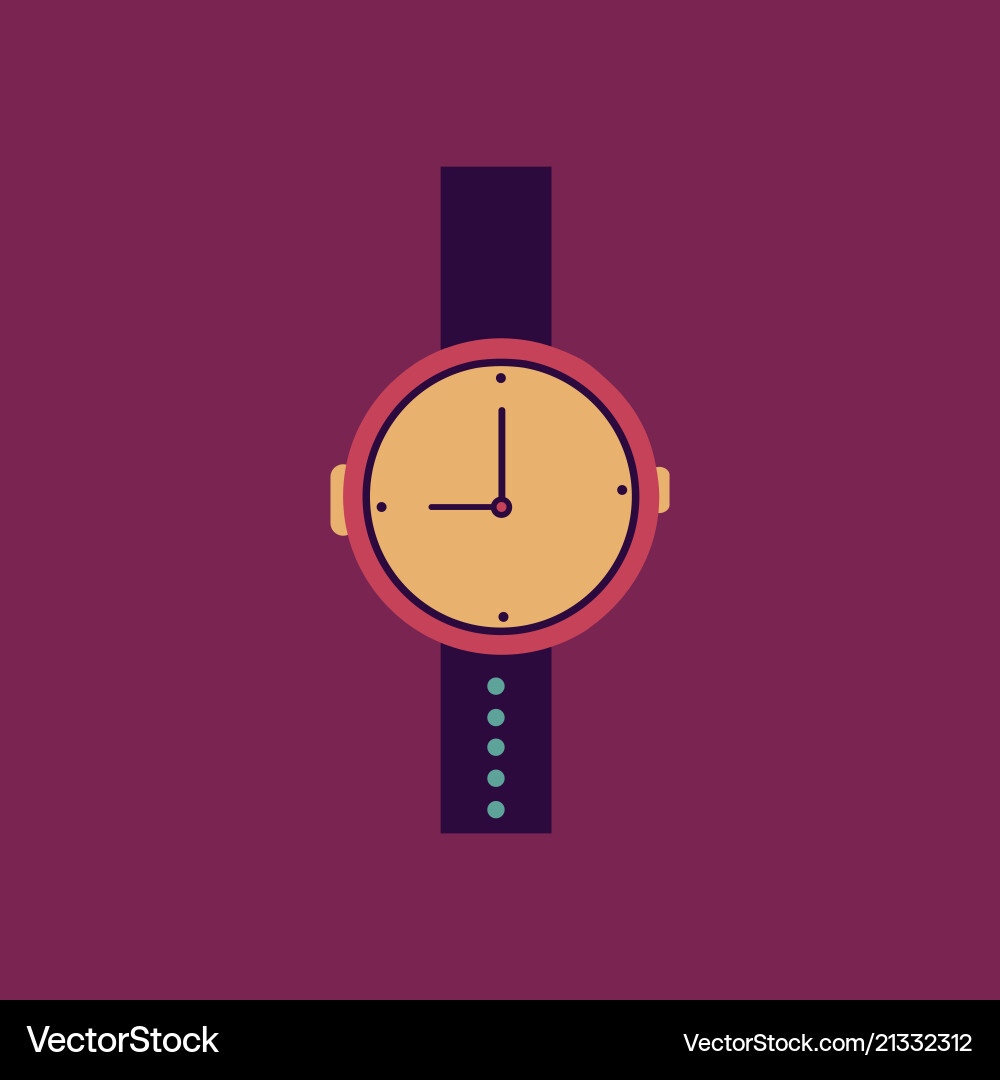 Hand watch icon wristwatch - clock symbol clock Vector Image