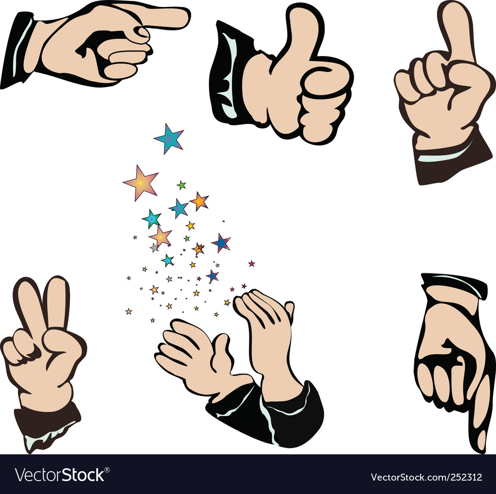 Hands pointing Royalty Free Vector Image - VectorStock