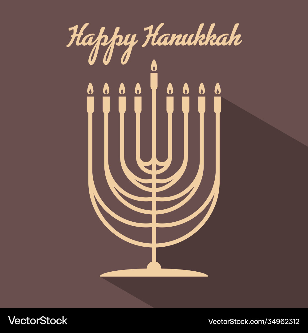 Happy hanukkah poster with menorah Royalty Free Vector Image