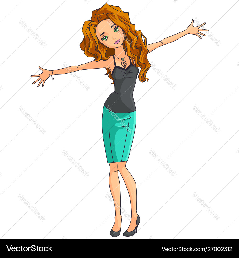 Happy smiling woman Royalty Free Vector Image - VectorStock