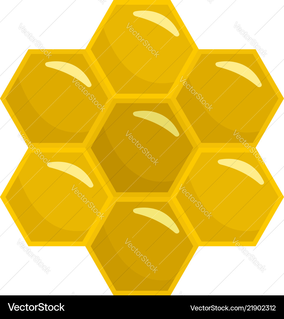 Honey comb of bee icon flat style Royalty Free Vector Image