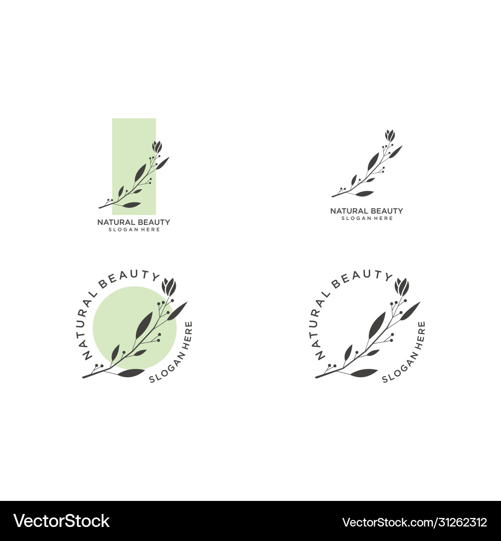 Natural beauty logo design templates Royalty Free Vector