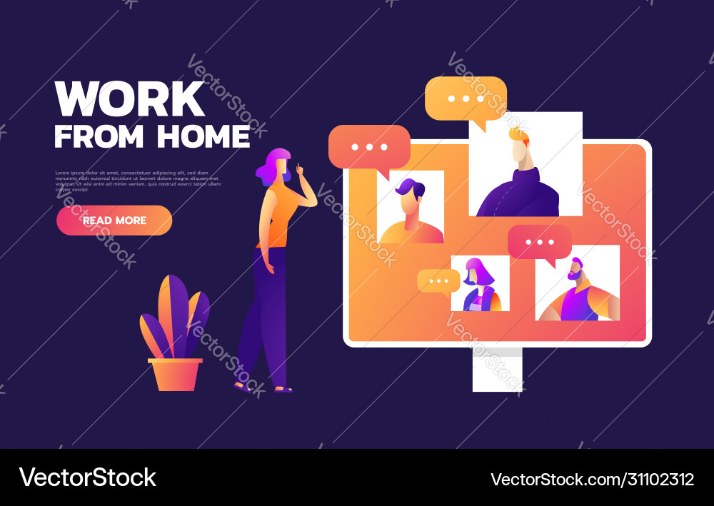 Online virtual remote meetings tv video web Vector Image