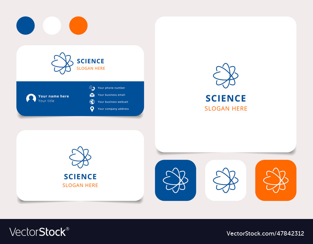 Science logo design with editable slogan branding Vector Image