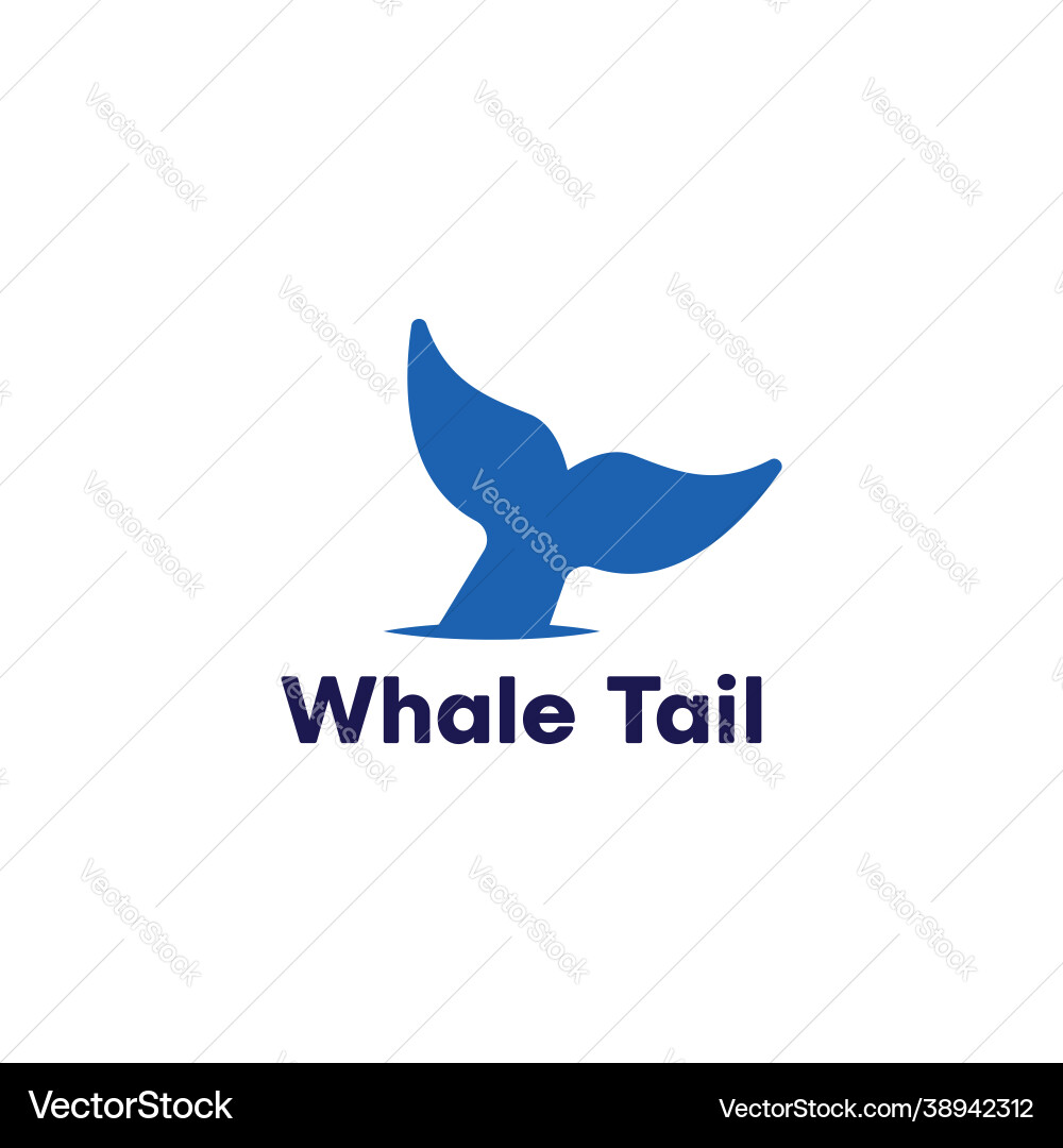 Whale tail on water logo template Royalty Free Vector Image
