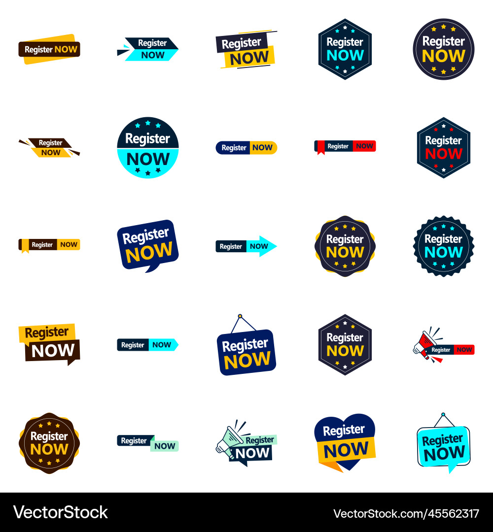 25 professional typographic banners for enhanced Vector Image
