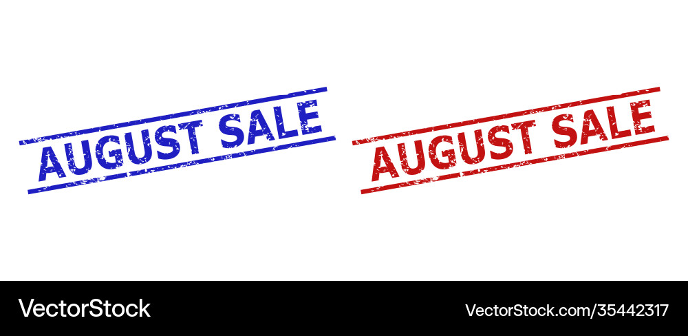 August sale stamps with scratched texture Vector Image