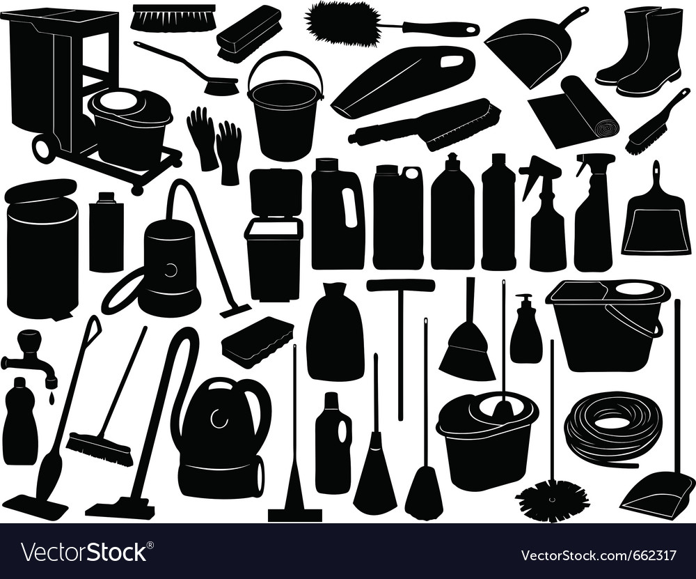 Cleaning objects Royalty Free Vector Image - VectorStock