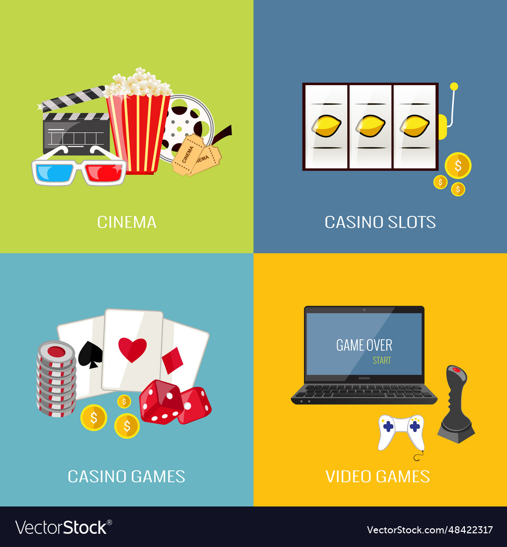 Games flat set Royalty Free Vector Image - VectorStock
