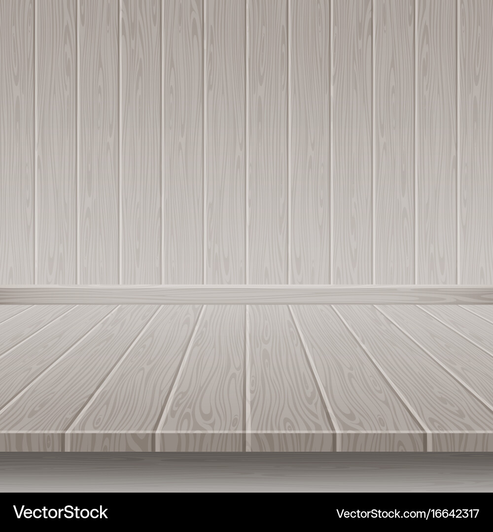 Grey wooden wall and floor Royalty Free Vector Image