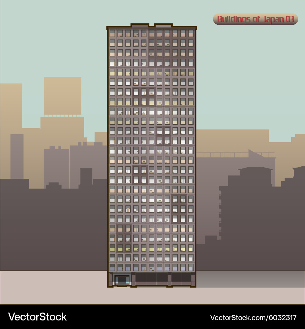 Japan building in tokyo Royalty Free Vector Image