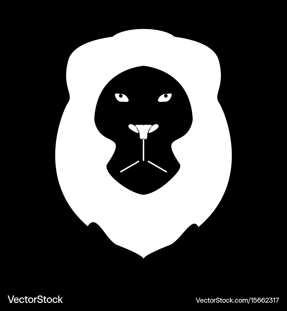 Lion head the white color icon Royalty Free Vector Image