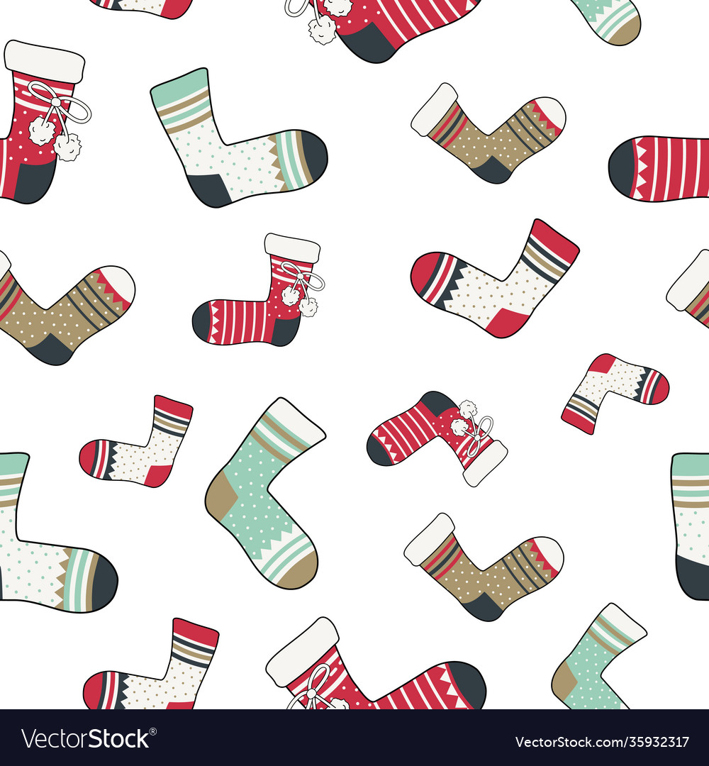 Seamless pattern with set socks Royalty Free Vector Image