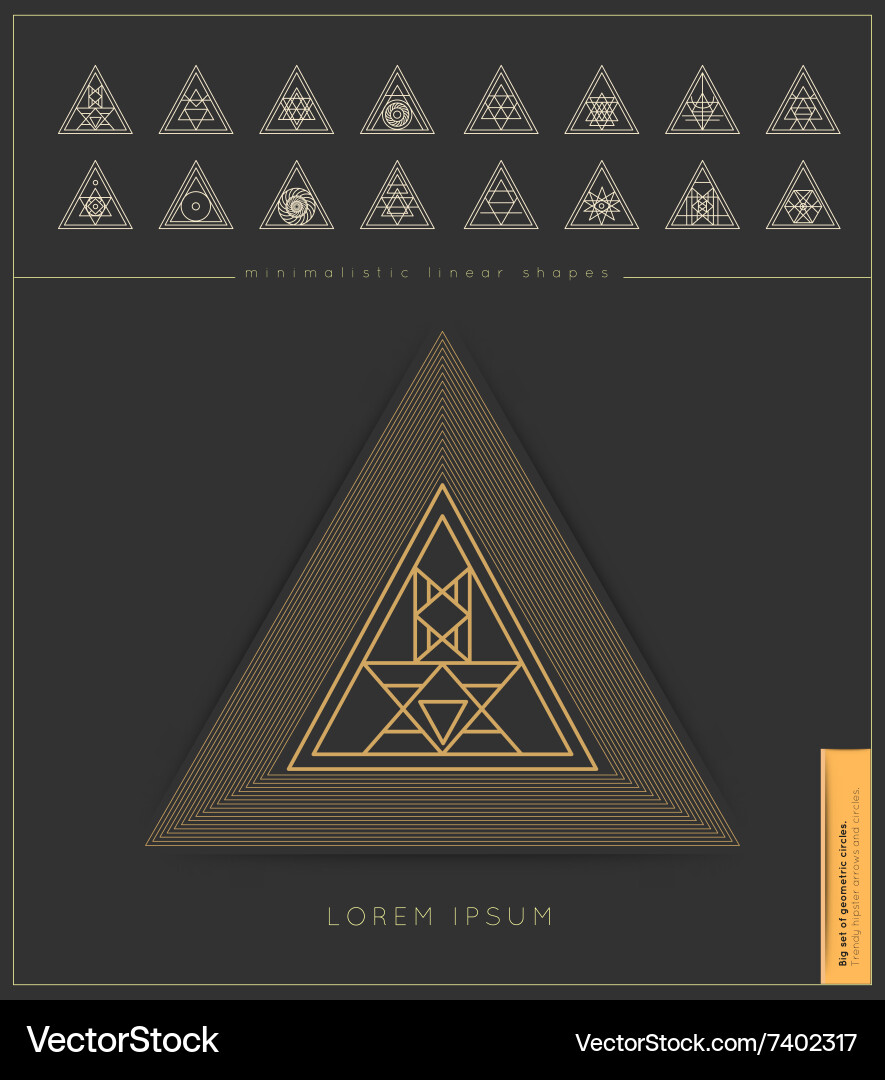 Set minimal geometric monochrome shapes Royalty Free Vector