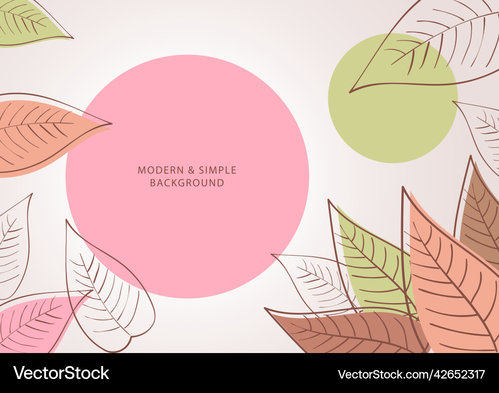 Simple abstract leaves in natural colours Vector Image