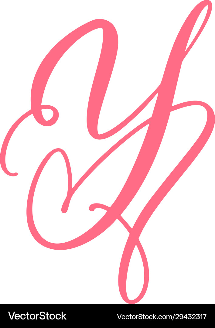 Vintage floral monogram letter y Royalty Free Vector Image