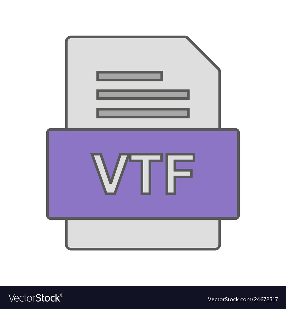 Vtf file document icon Royalty Free Vector Image
