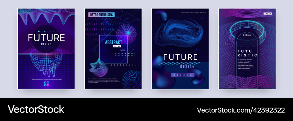 Abstract geometric poster geometric neon poster Vector Image