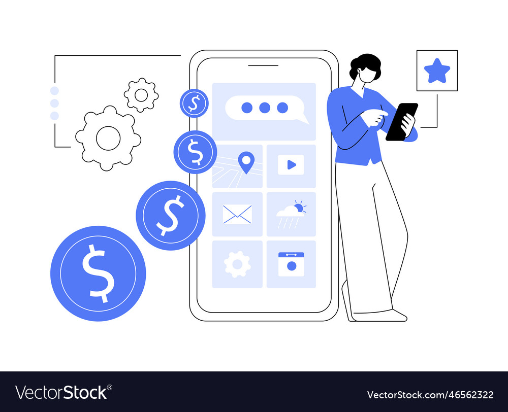 App monetization abstract concept Royalty Free Vector Image App monetization abstract concept Royalty Free Vector Image