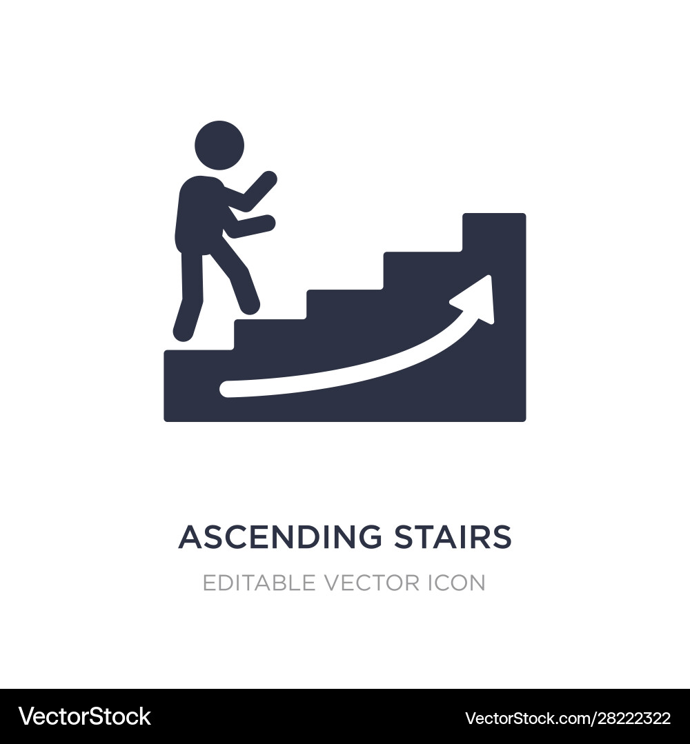 Ascending stairs icon on white background simple Vector Image