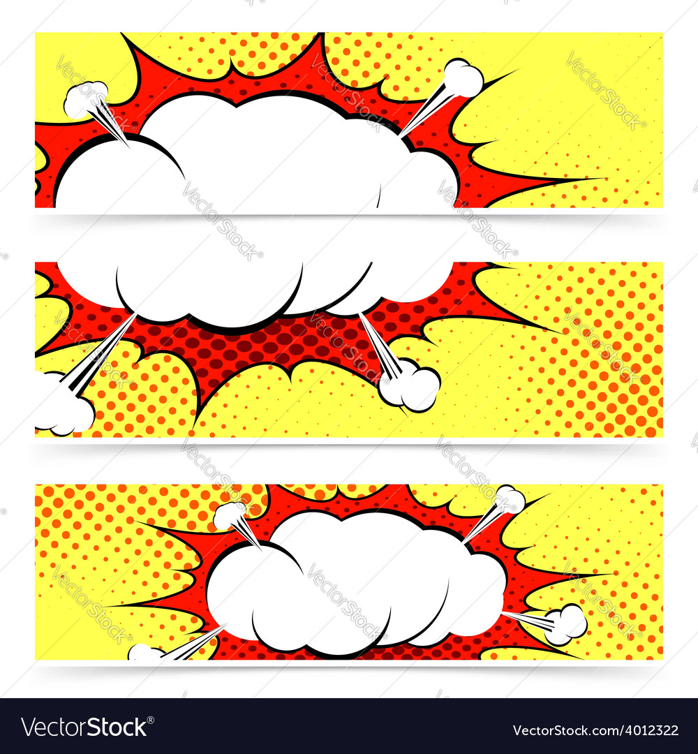 Comic book retro style web header Royalty Free Vector Image