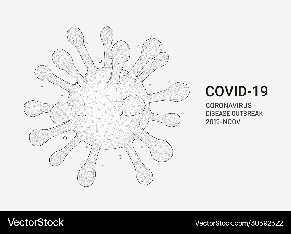 Coronavirus 2019-ncov covid 19 virus polygon Vector Image