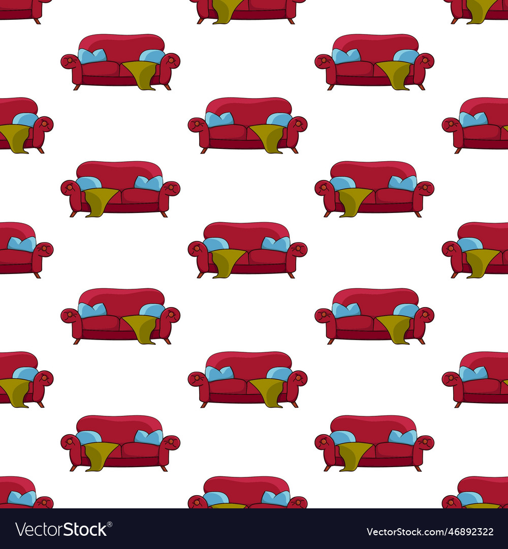 Cozy sofa pattern Royalty Free Vector Image - VectorStock