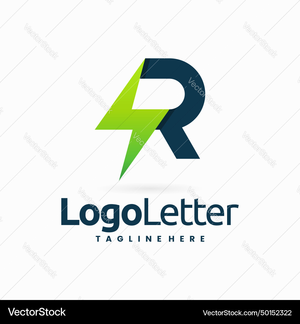 Electric logo with letter r combination concept Vector Image