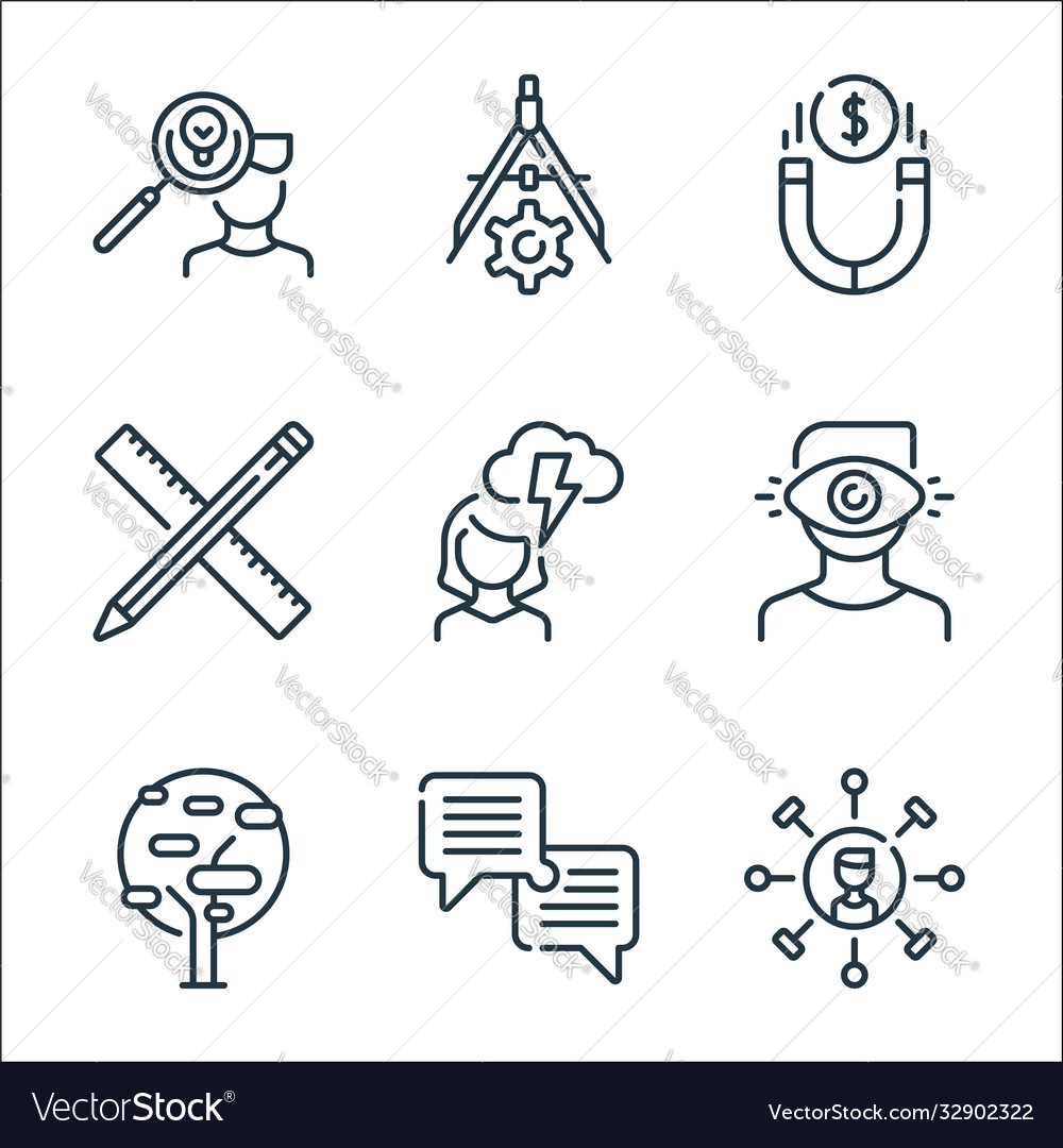 Life skills line icons linear set quality line Vector Image