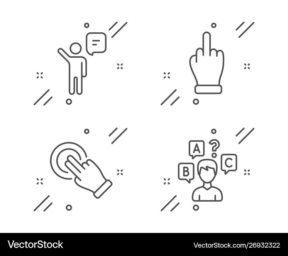 Middle finger agent and touchscreen gesture icons Vector Image