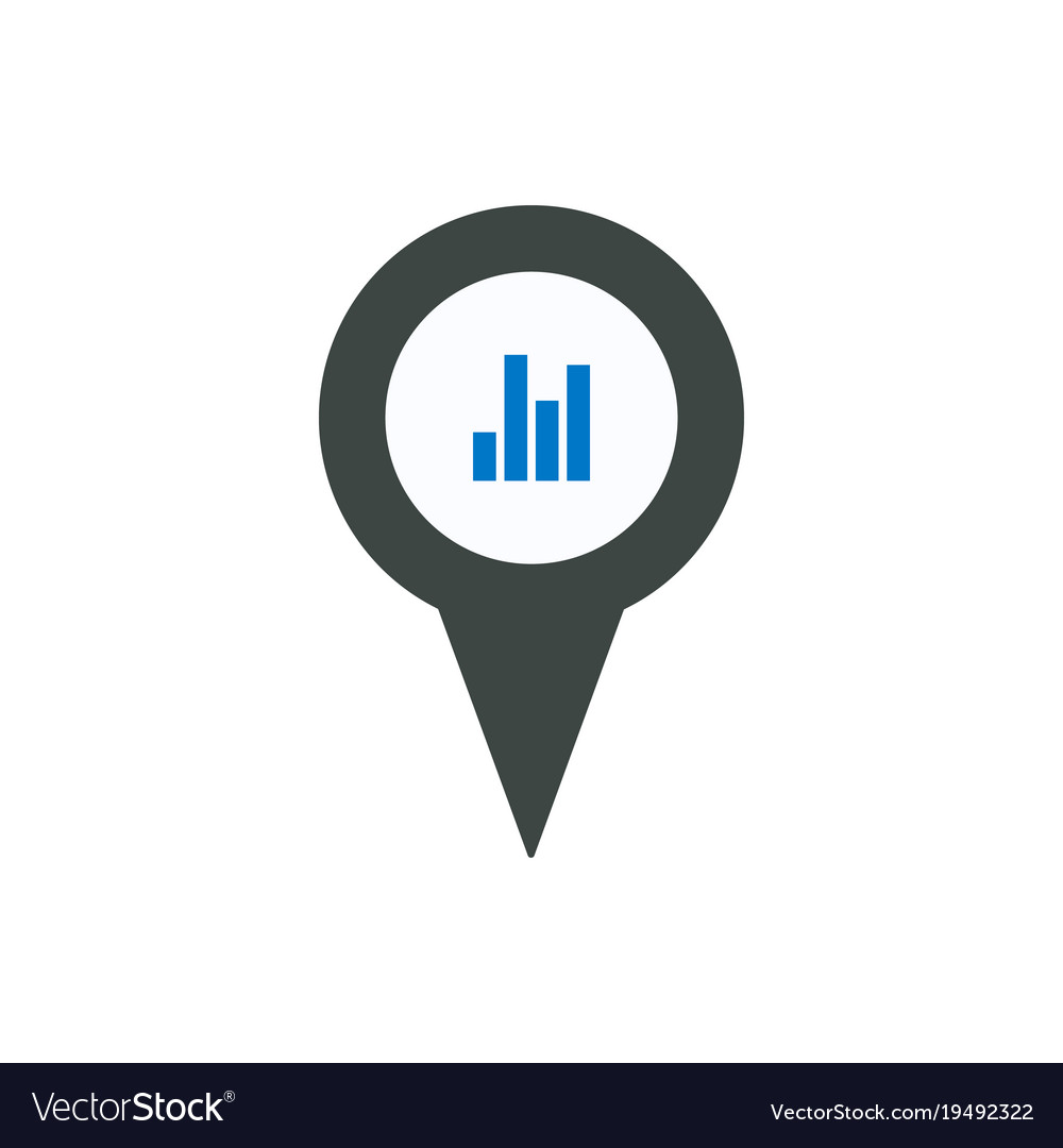 Pin icon with chart sign symbol Royalty Free Vector Image